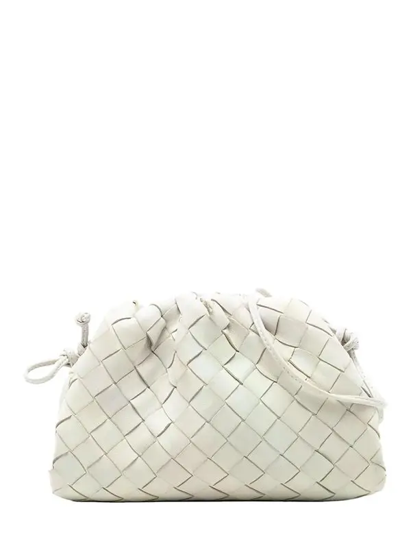 Bottega Veneta Nappa Intrecciato Mini Pouch Crossbody Bag - White