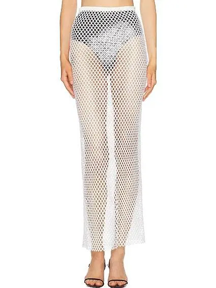 SEV Sequin Mesh Skirt - Ivory