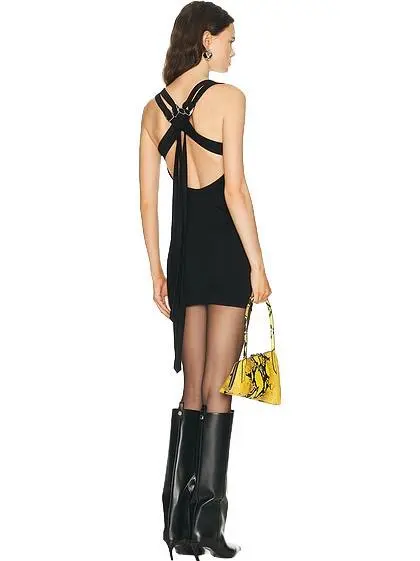 Attico Belted Mini Dress - Black