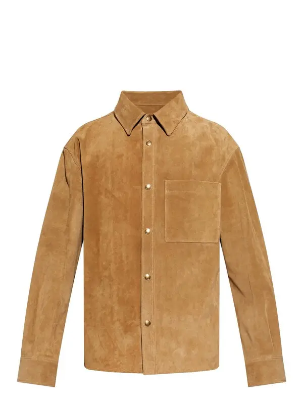 Alexander McQueen Suede Shirt With Pocket - Beige