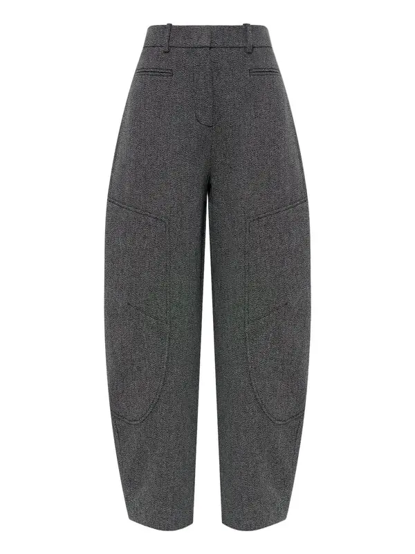 GANNI Wide-leg High-waisted Trousers - Grey