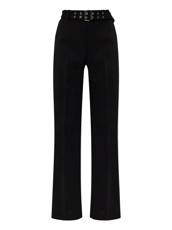 GANNI Creased Trousers With Belt - Black