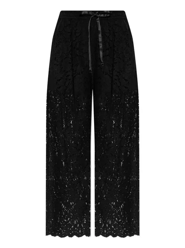 Dolce & Gabbana Lace Wide-leg Trousers - Black