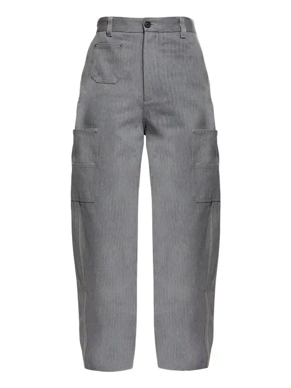 Givenchy Wide-leg Herringbone Trousers - Grey