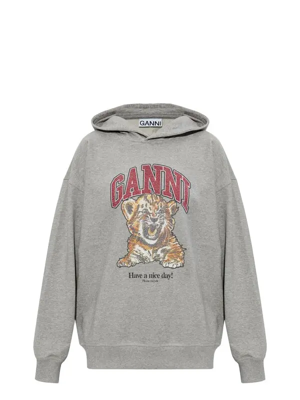 GANNI Sweatshirt With Logo - Grey