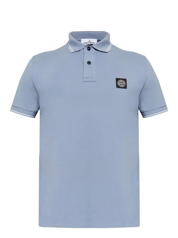 Stone Island Polo With Logo Patch - Blue