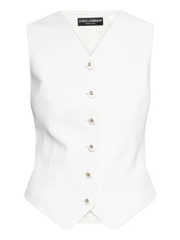 Dolce & Gabbana Blended Materials Vest - White