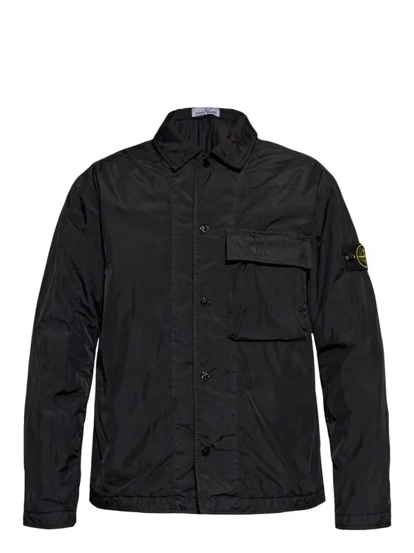 Stone Island Lightweight Jacket With Pocket - Black