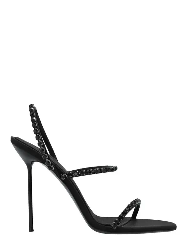 Paris Texas Heeled Sandals With Crystal Embellishments - Black
