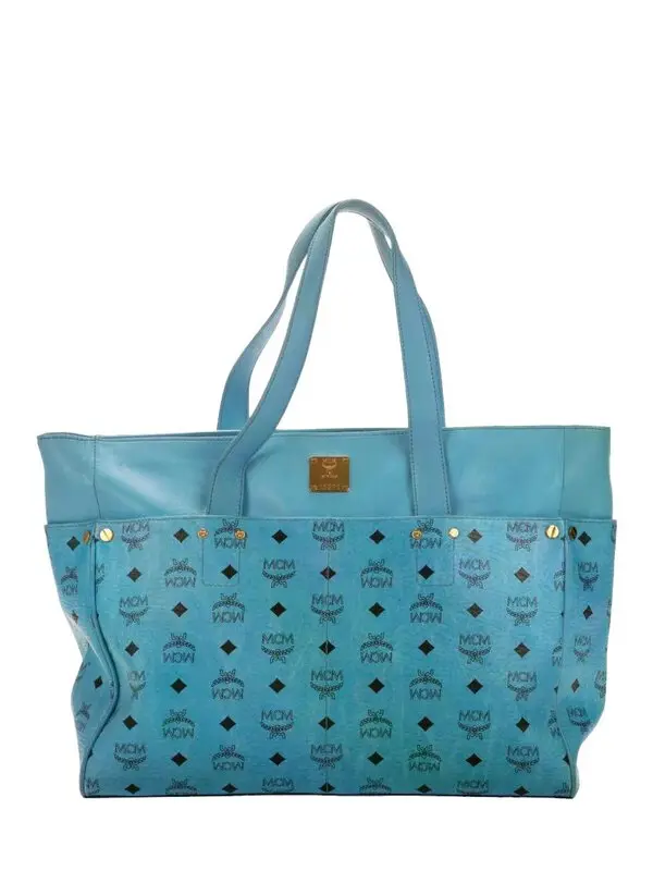 Mcm Visetos Tote Bag - Blue