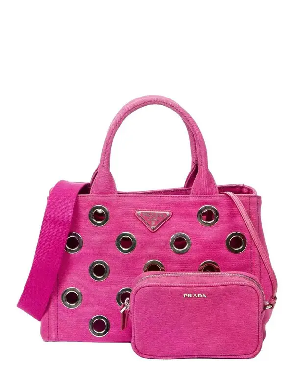 Prada Eyelet-detail Tote Bag - Pink