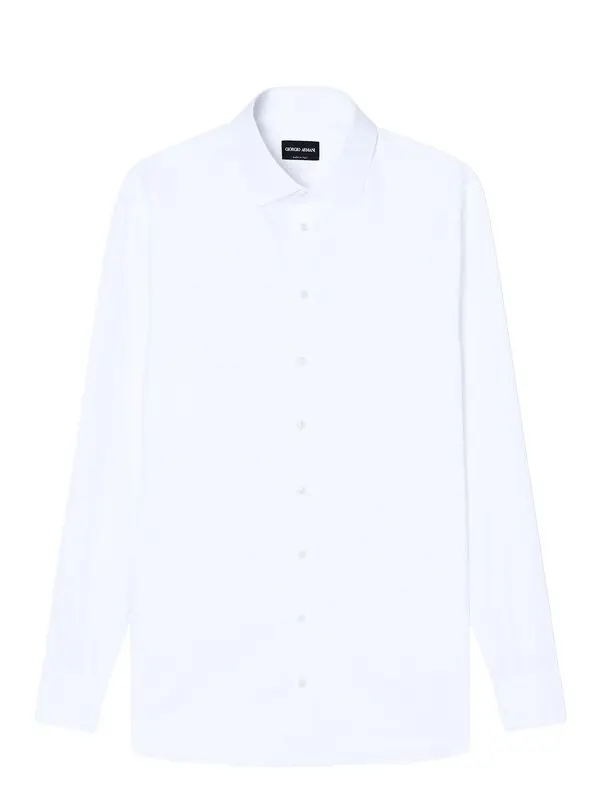 Giorgio Armani Regular-fit Shirt In Luxury Twill - White