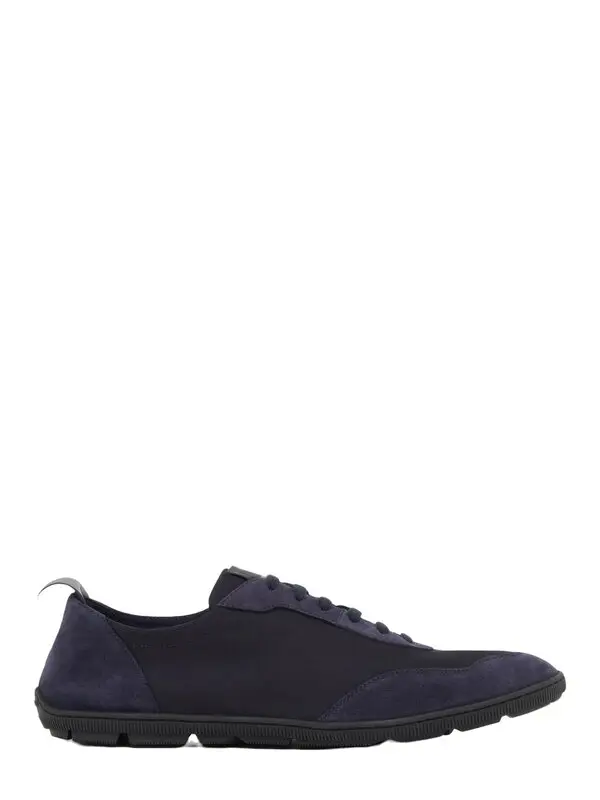 Giorgio Armani Asv Nylon And Suede Sneakers - Navy Blue