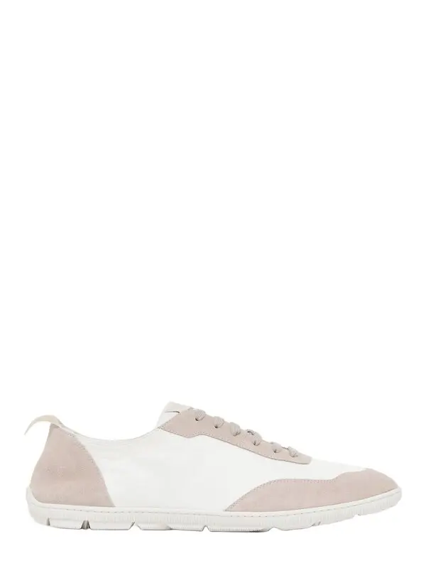 Giorgio Armani Asv Nylon And Suede Sneakers - White