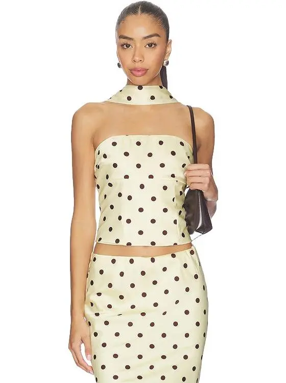RUNAWAY THE LABEL Blaine Top - Lemon & Chocolate Polka Dot
