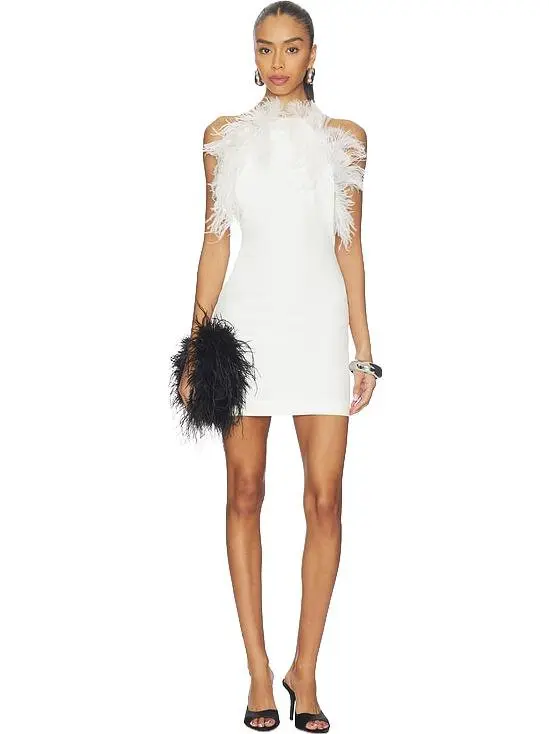 Attico Mini Feather Dress - Ivory