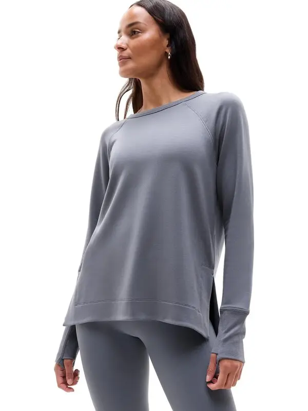 Athleta Coaster Luxe Recover Sweatshirt - Slate