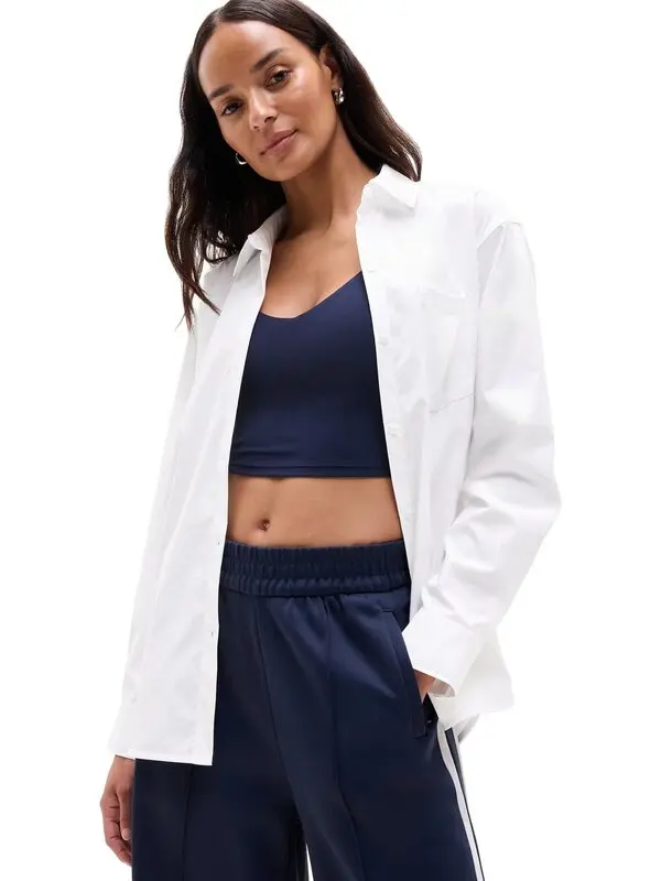 Athleta Midday Relaxed Poplin Shirt - Bright White