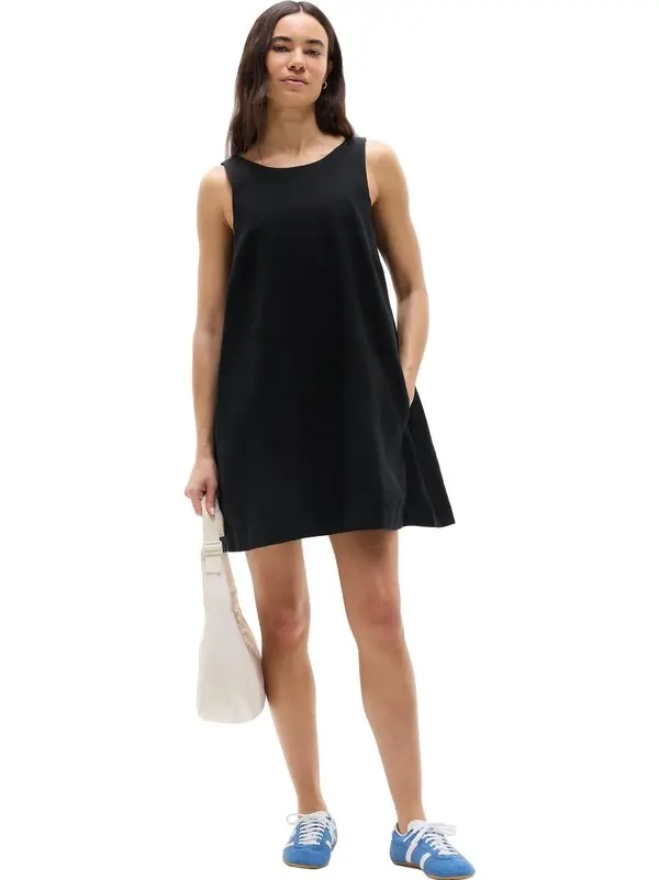 Athleta Retreat Linen A-line Dress - Black