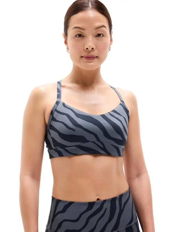 Athleta Vital Print Sports Bra A-c - Zebra Slate