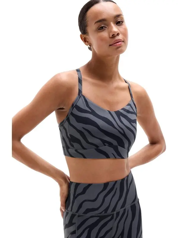 Athleta Vital Print Sports Bra D-dd - Zebra Slate