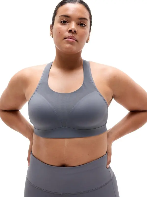 Athleta Speed Run High Support Sports Bra - Slate