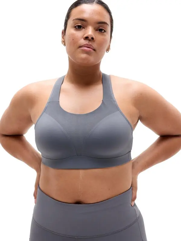 Athleta Speed Run High Support Sports Bra - Slate