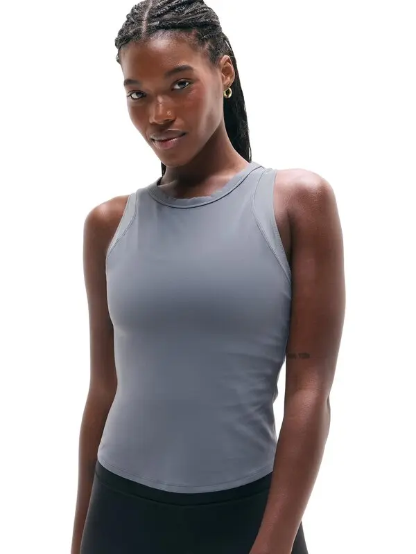 Athleta Transcend Racerback Mesh Tank - Slate