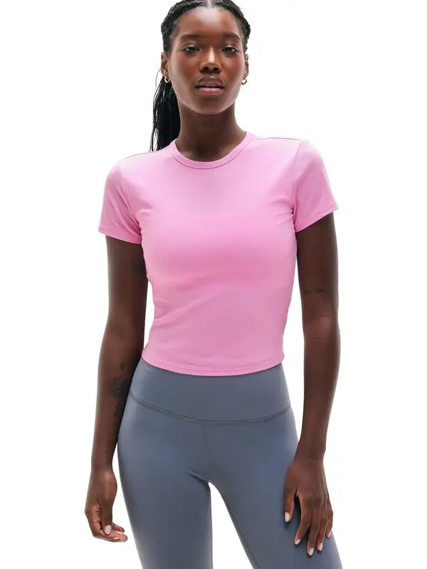 Athleta Signature Rib Crop Tee - Waterlily
