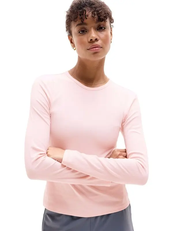 Athleta Signature Rib Top - Pink Sand