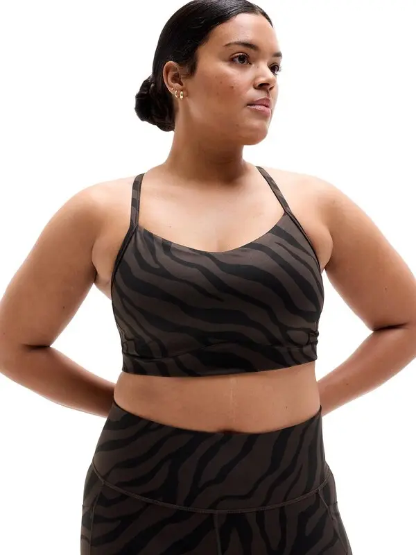 Athleta Vital Print Sports Bra D-dd - Zebra Truffle