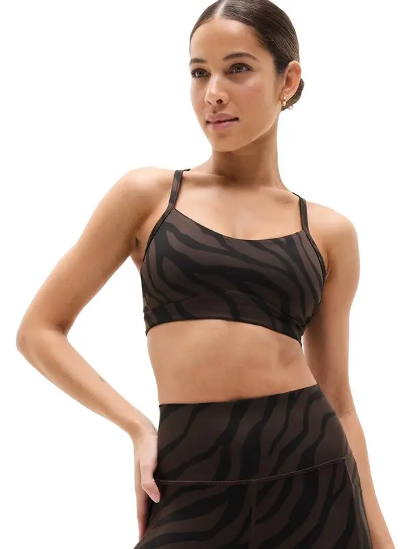 Athleta Vital Print Sports Bra A-c - Zebra Truffle