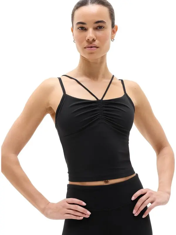 Athleta Cinch Cami Crop Bra - Black