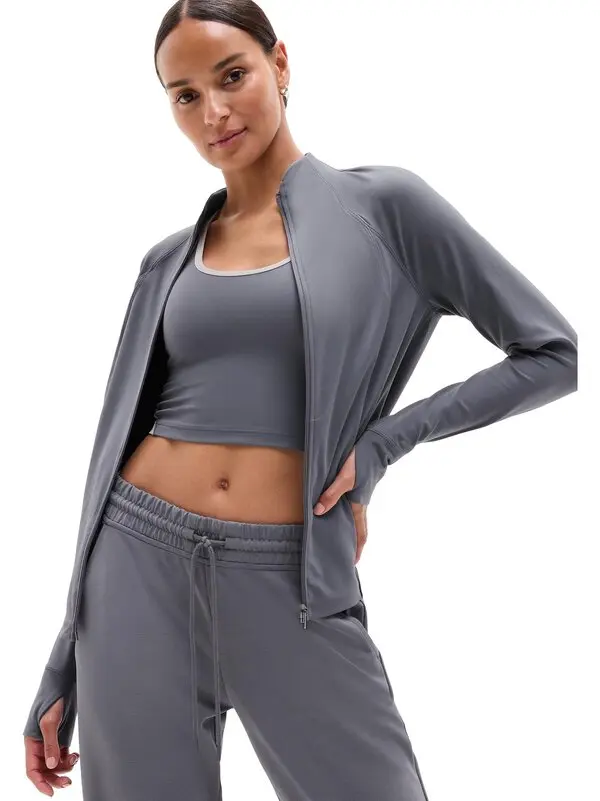 Athleta Fitted Zip Up Jacket - Slate