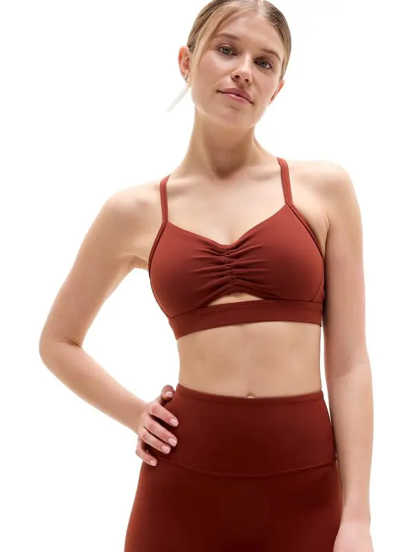 Athleta Vital Cinch Sports Bra A-c - Cinnamon