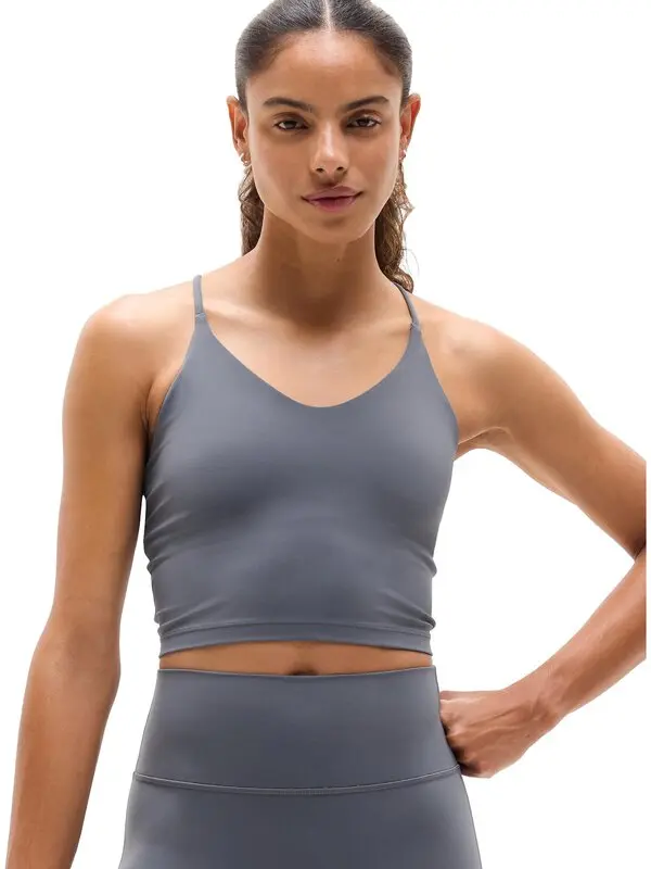 Athleta Transcend Thin Strap Crop Bra - Slate