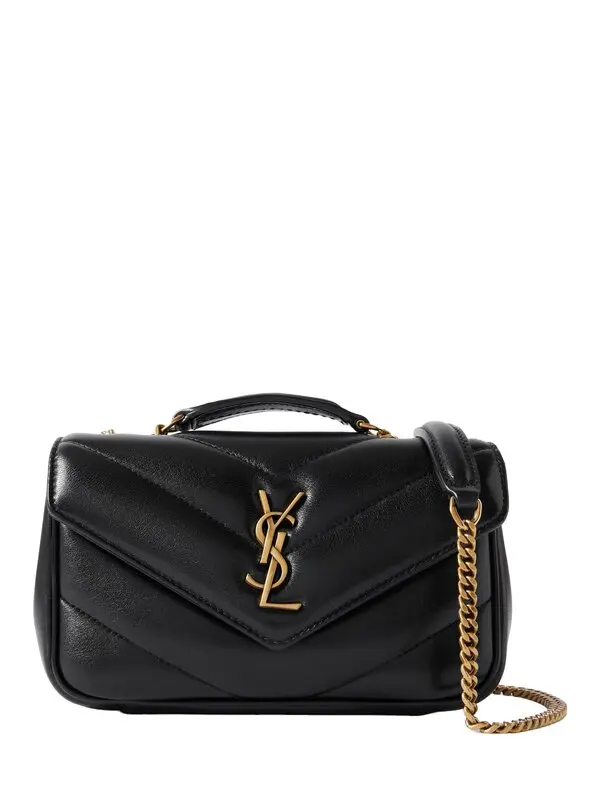 Saint Laurent Loulou Mini Matelassé Leather Shoulder Bag - Black