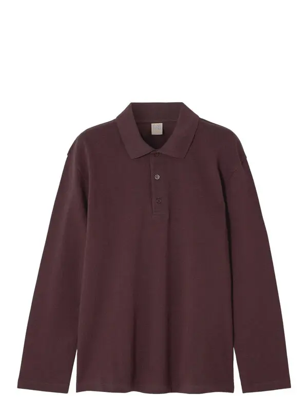 FLORE FLORE Diana Organic Cotton-piqué Polo Shirt - Brown