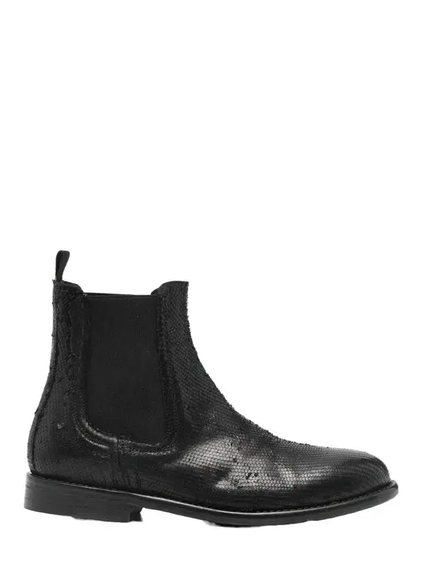SOMMET Textured Ankle Chelsea Boots - Black