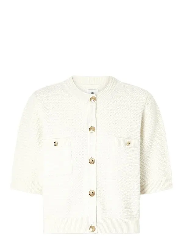 ANINE BING Christa Knitted Cardigan - Neutrals