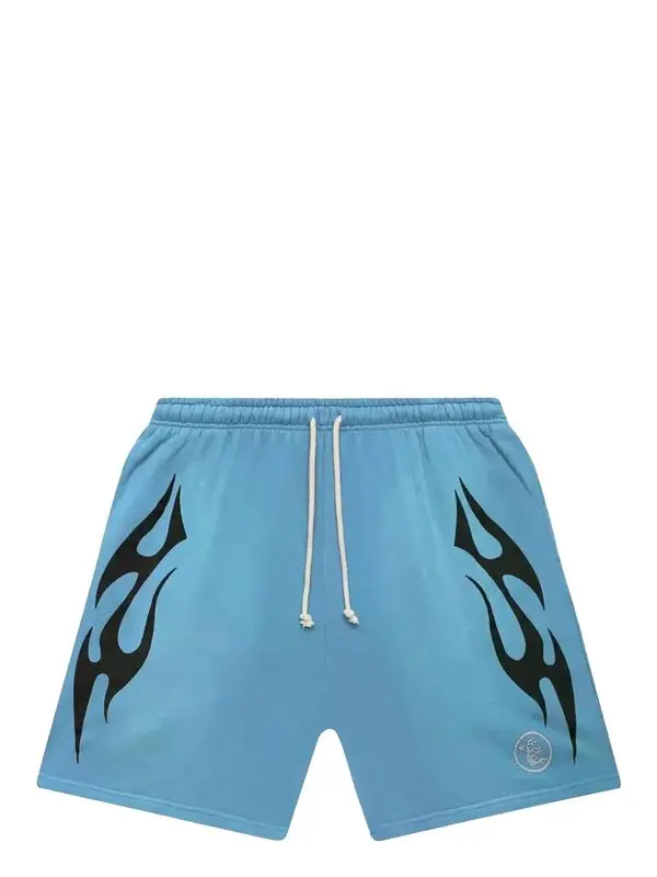 HELLSTAR Flame Motif Shorts - Blue