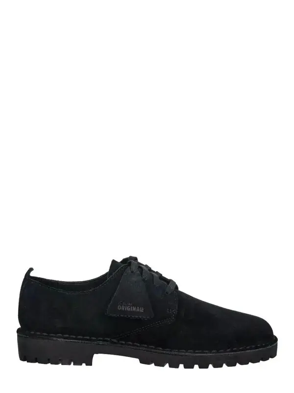 Clarks Rock Lo Suede Derby Shoes - Black