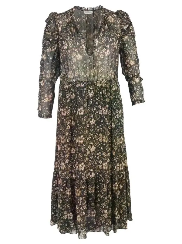 Ulla Johnson Izar Paisley-print Midi Dress - Black