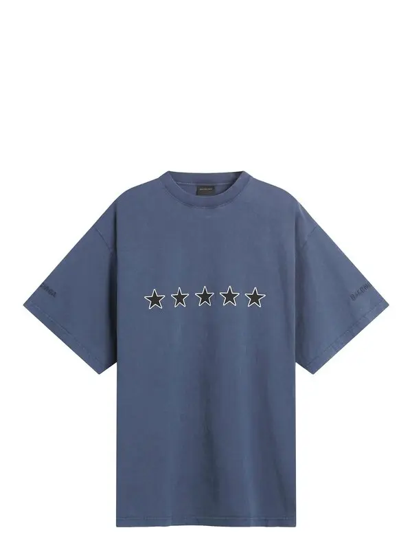 Balenciaga Top Rating Printed T-shirt - Washed Navy