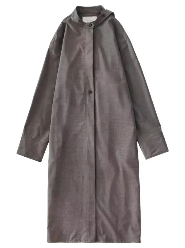Studio Nicholson Wheeler Extended-collar Midi Dress - Neutrals