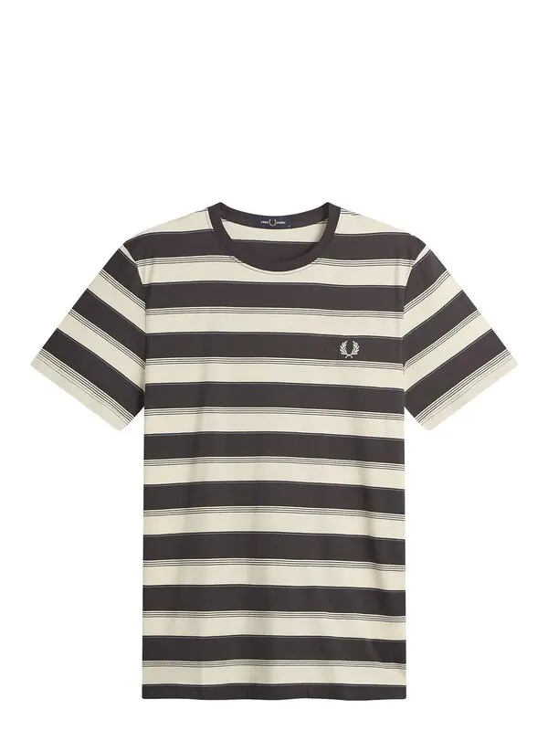 Fred Perry Fine Stripe T-shirt - Anchor Grey