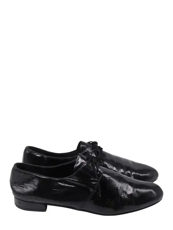 Prada Lace-up Patent Leather Loafers - Black
