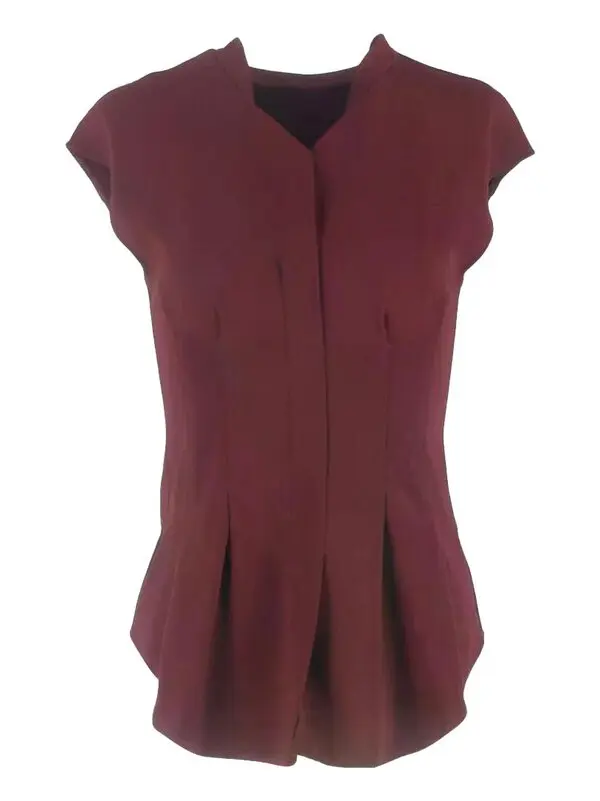 Theory Short-sleeved Pleated Blouse - Red