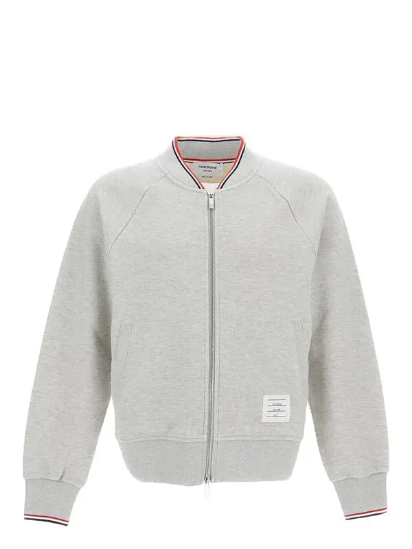 Thom Browne Pique Loopback Bomber - Grey
