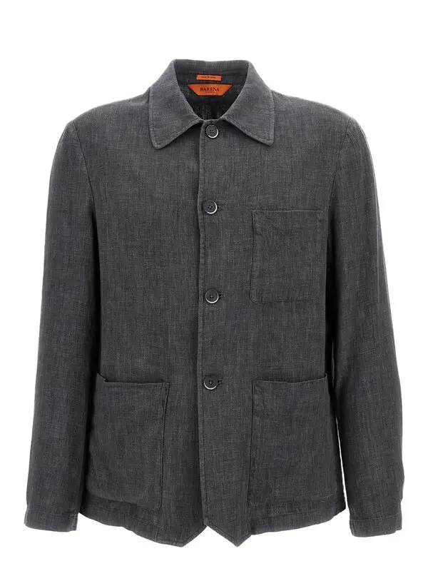 Barena Venezia Visal Wool Over-shirt - Grey